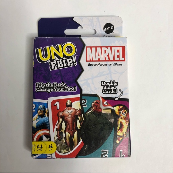Mattel | Toys | Mattel Uno Flip Marvel Edition New Box Has Some Damage ...